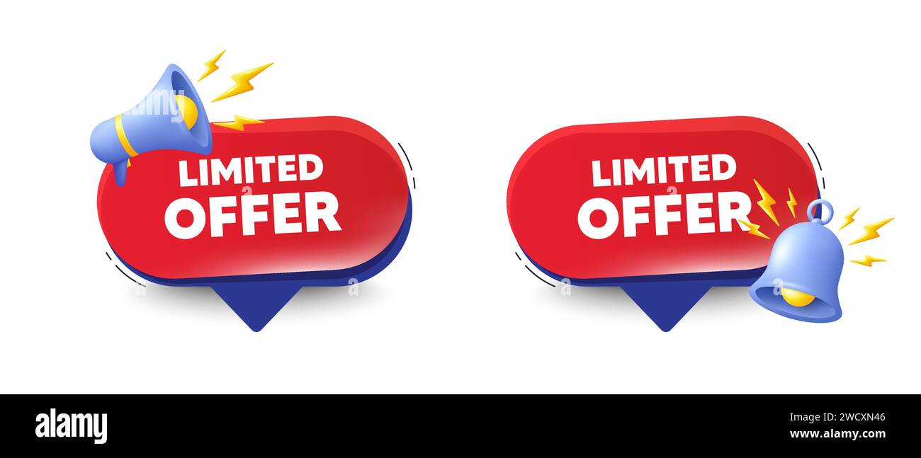 Limited offer symbol. Special promo sign. Red speech bubbles. Vector ...