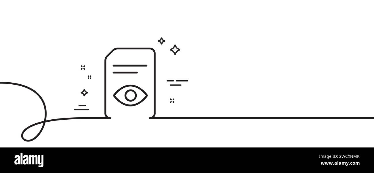 View Document line icon. Open File sign. Continuous line with curl. Vector Stock Vector Image ...