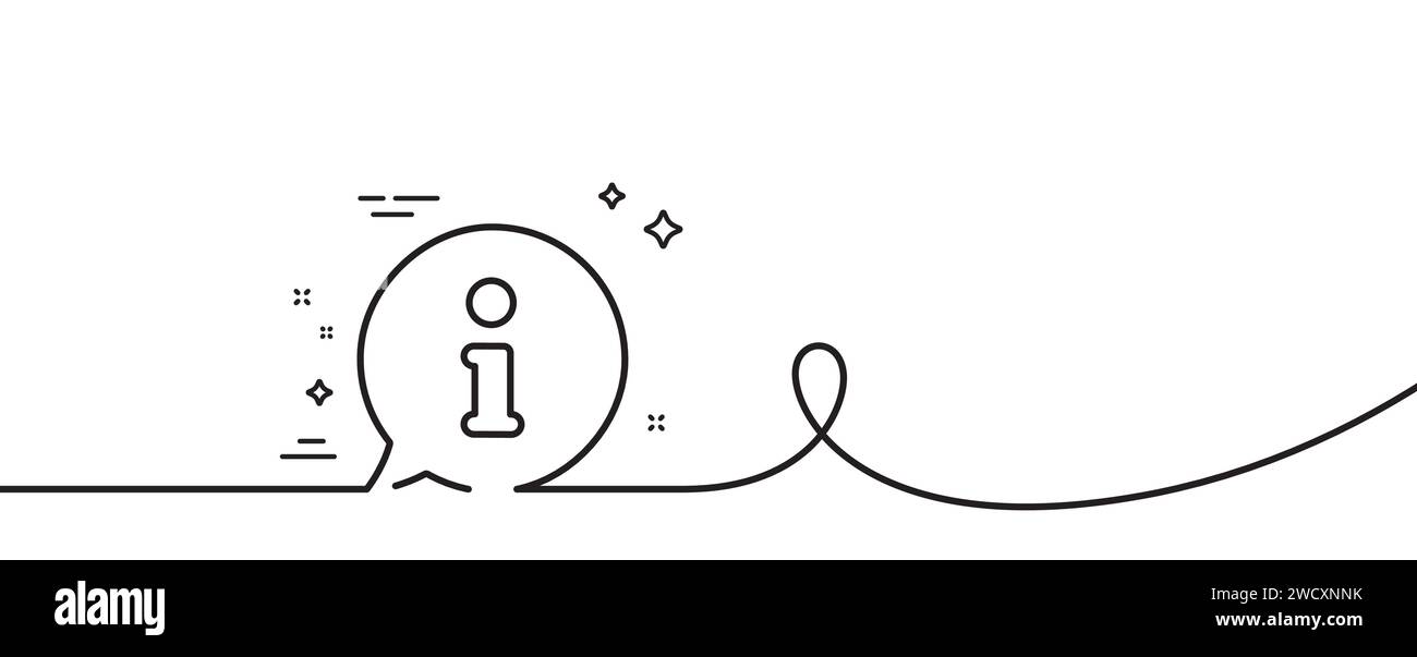 Information line icon. Info speech bubble sign. Continuous line with curl. Vector Stock Vector ...