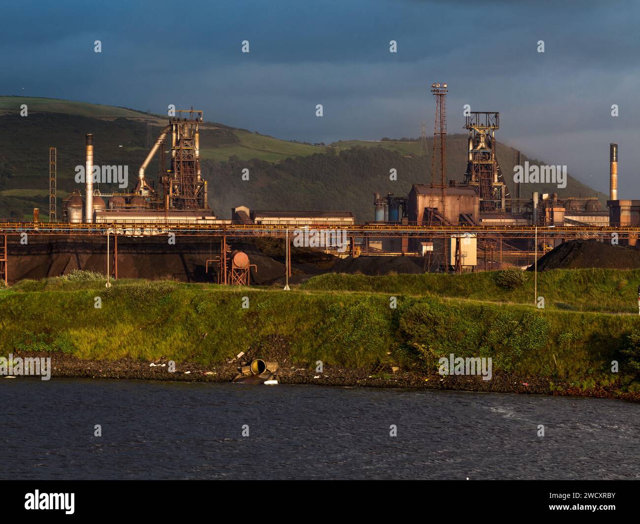 Blast Furnaces at Tata Steel Port Talbot, pictured from the banks of ...