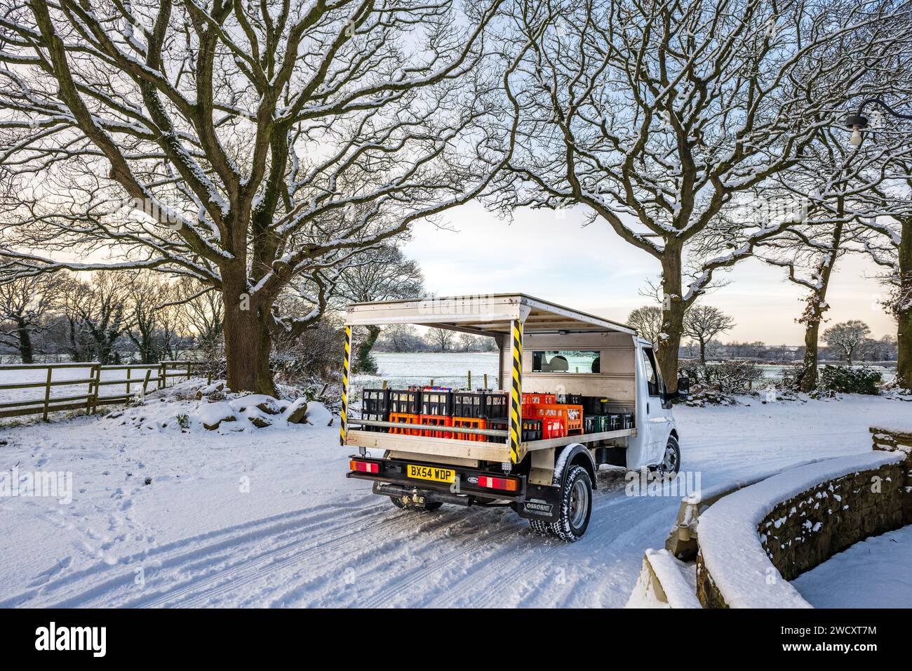 Local milkman home delivery whatever the weather even in the depths of ...
