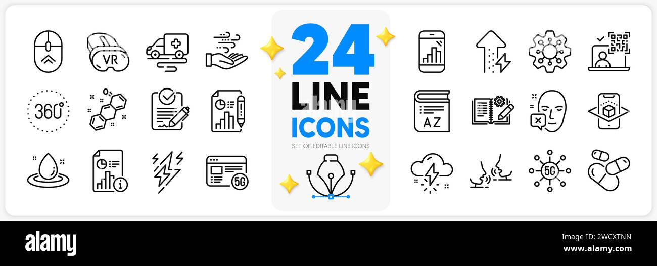 Icons set of Rfp, Execute and Wind energy line icons. For web app ...