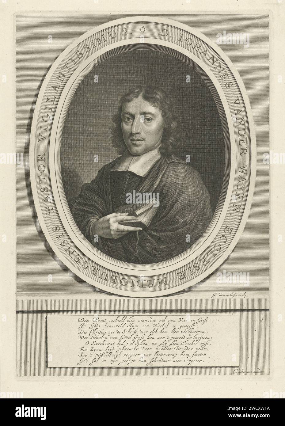 Portrait of Johannes van der Waaijen, Jan van Munnickhuysen, After ...