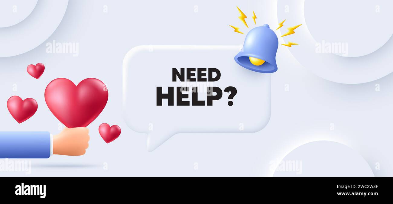 Need help symbol. Support service sign. Neumorphic background. Vector ...