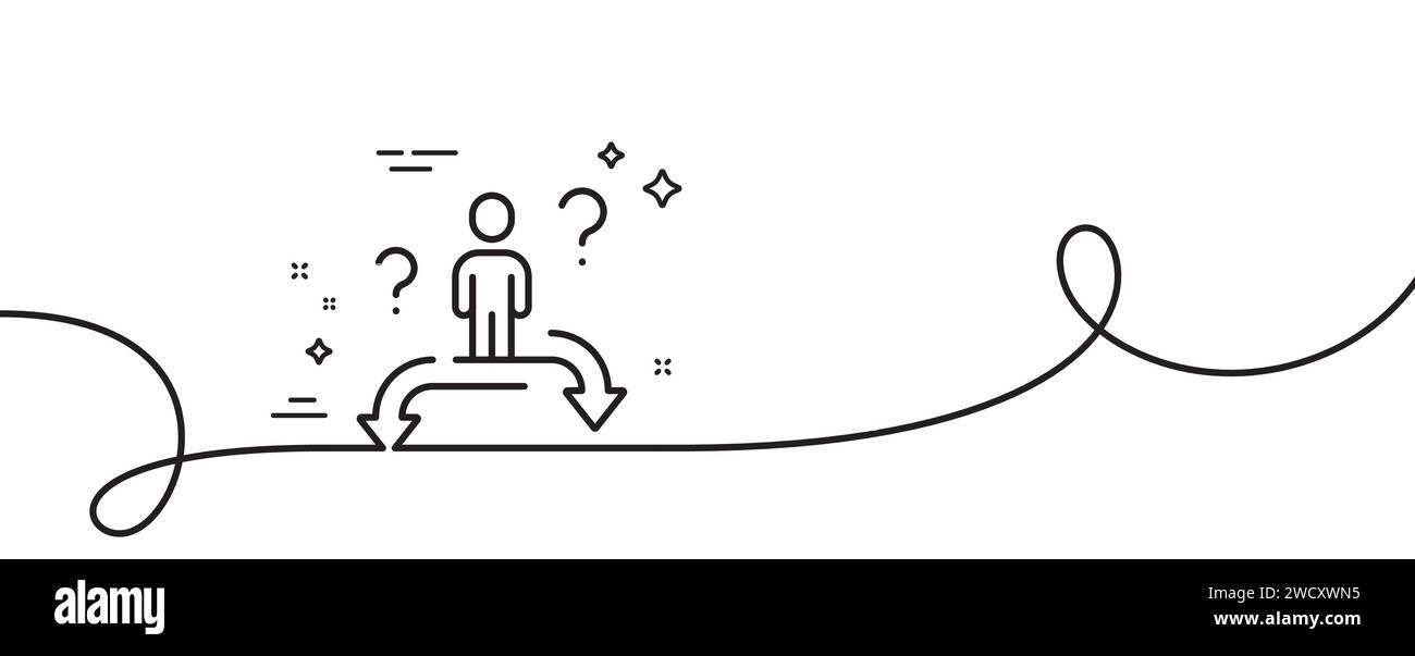 Business choice line icon. Person solution sign. Continuous line with curl. Vector Stock Vector ...