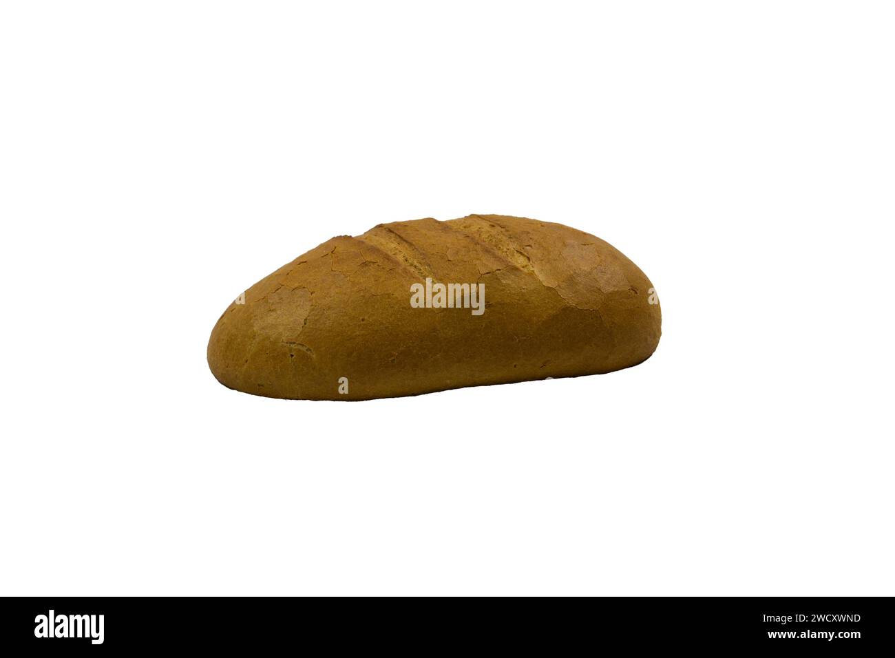 freshly baked wholemeal bread on a white background - side view Stock ...