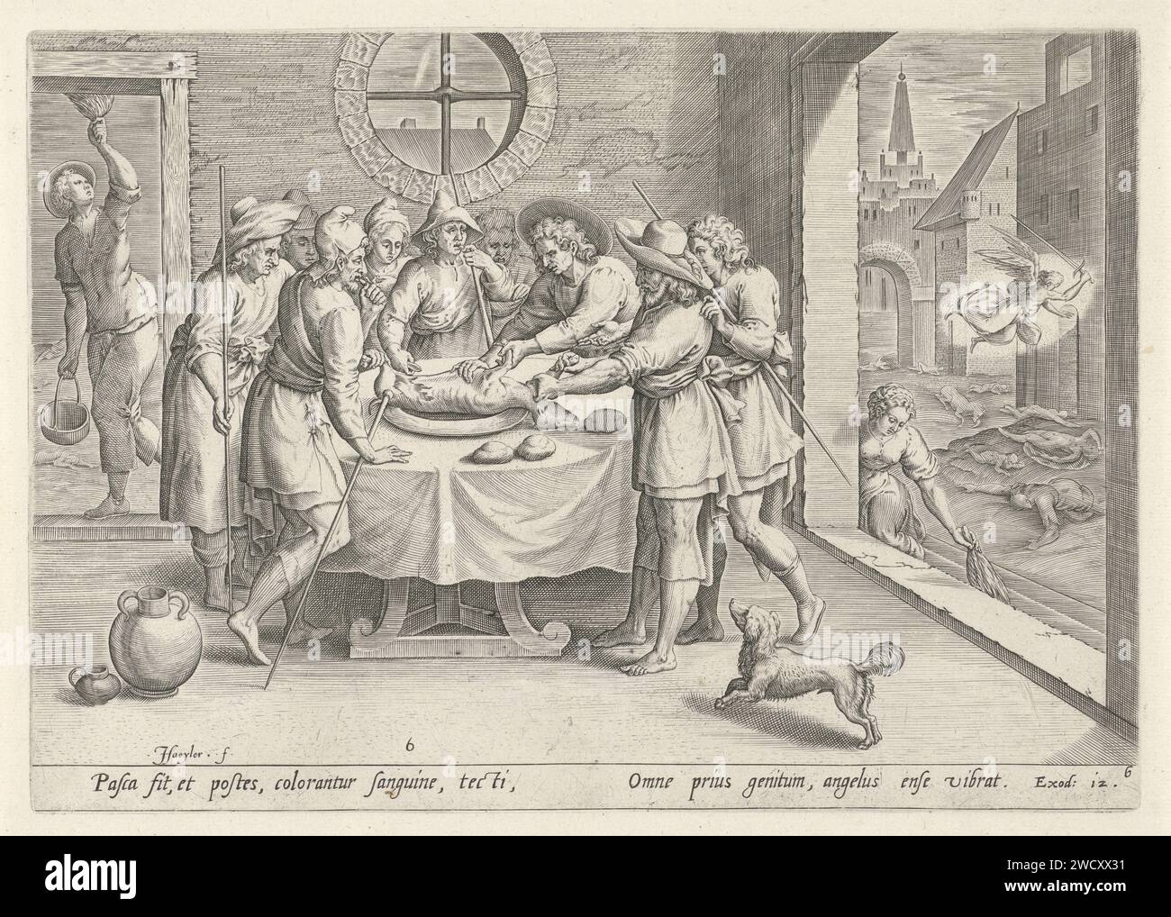 Easter and the tenth plague of Egypt, Johann Sadeler (I), After Marten ...