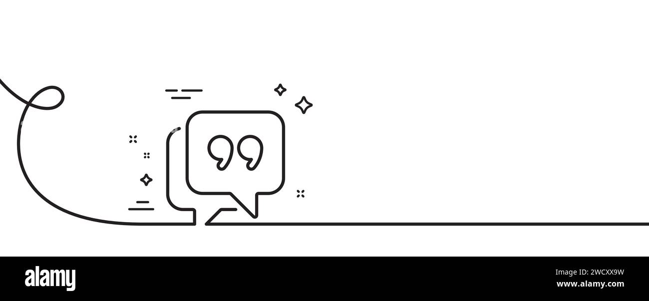 Quote bubble line icon. Chat comment sign. Speech bubble. Continuous line with curl. Vector ...