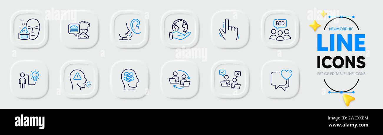 Cursor Heart And Auction Line Icons For Web App Pictogram Icon Vector Stock Vector Image