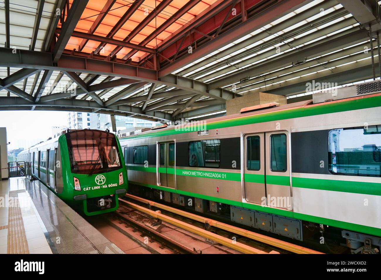 Hanoi, Vietnam - 01.15.2024: Hanoi Metro train and platform in Vietnam ...