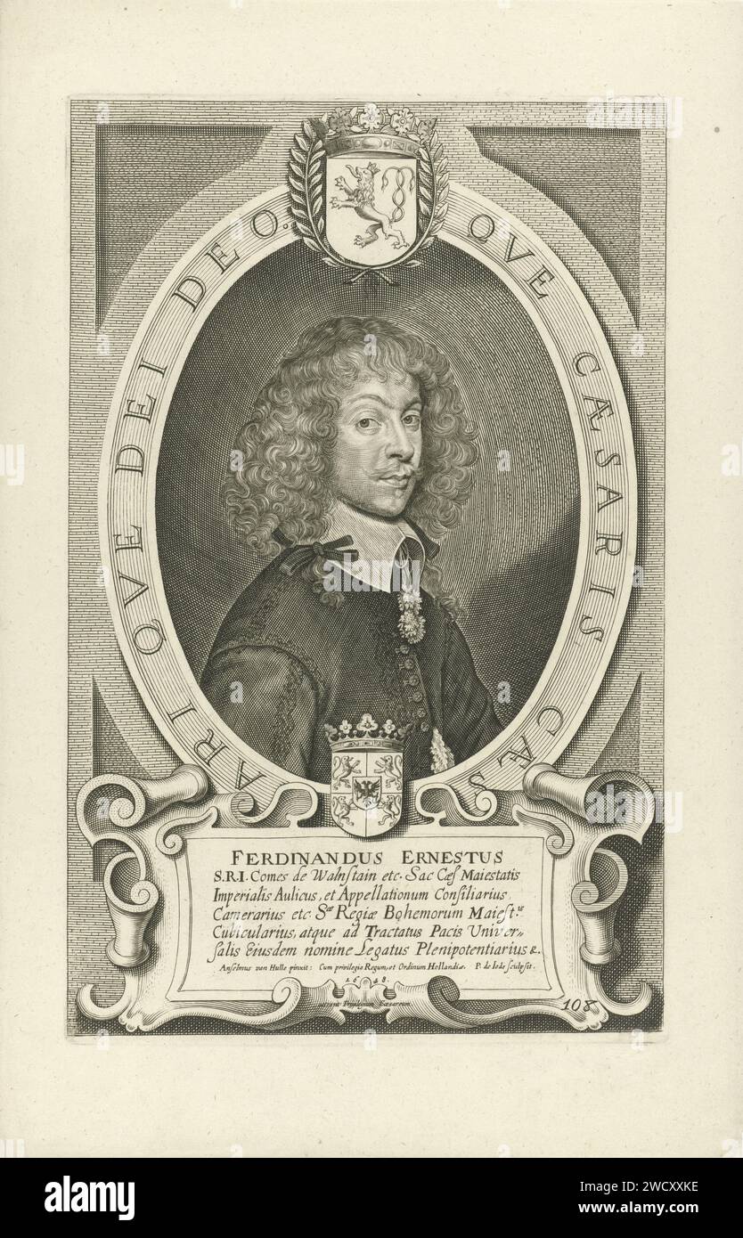 Portrait of Ferdinand Ernst, Count van Wallenstein, Pieter de Jews (ii ...