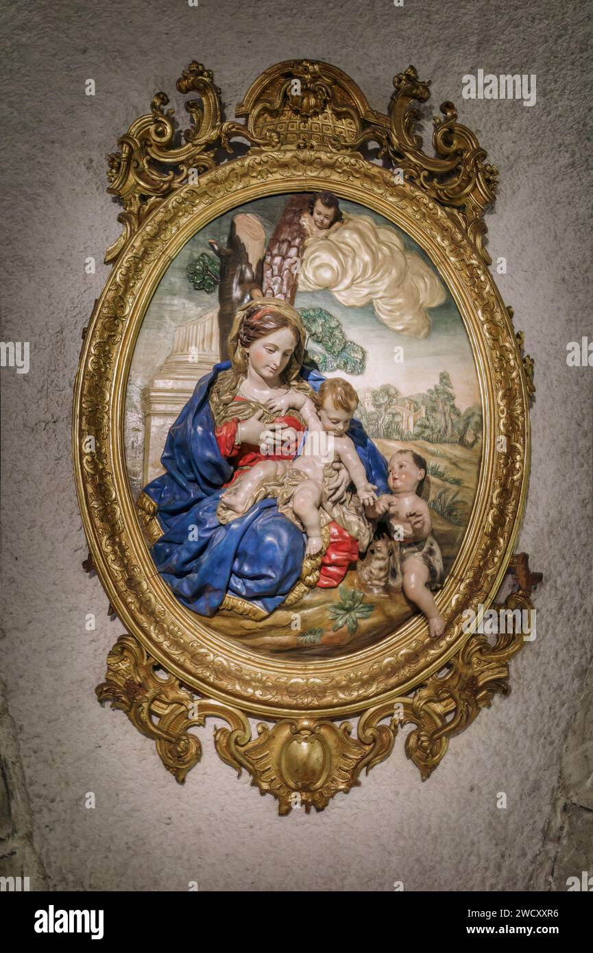 Medallion of the Virgen de la Leche by Francisco Salzillo, polychrome ...