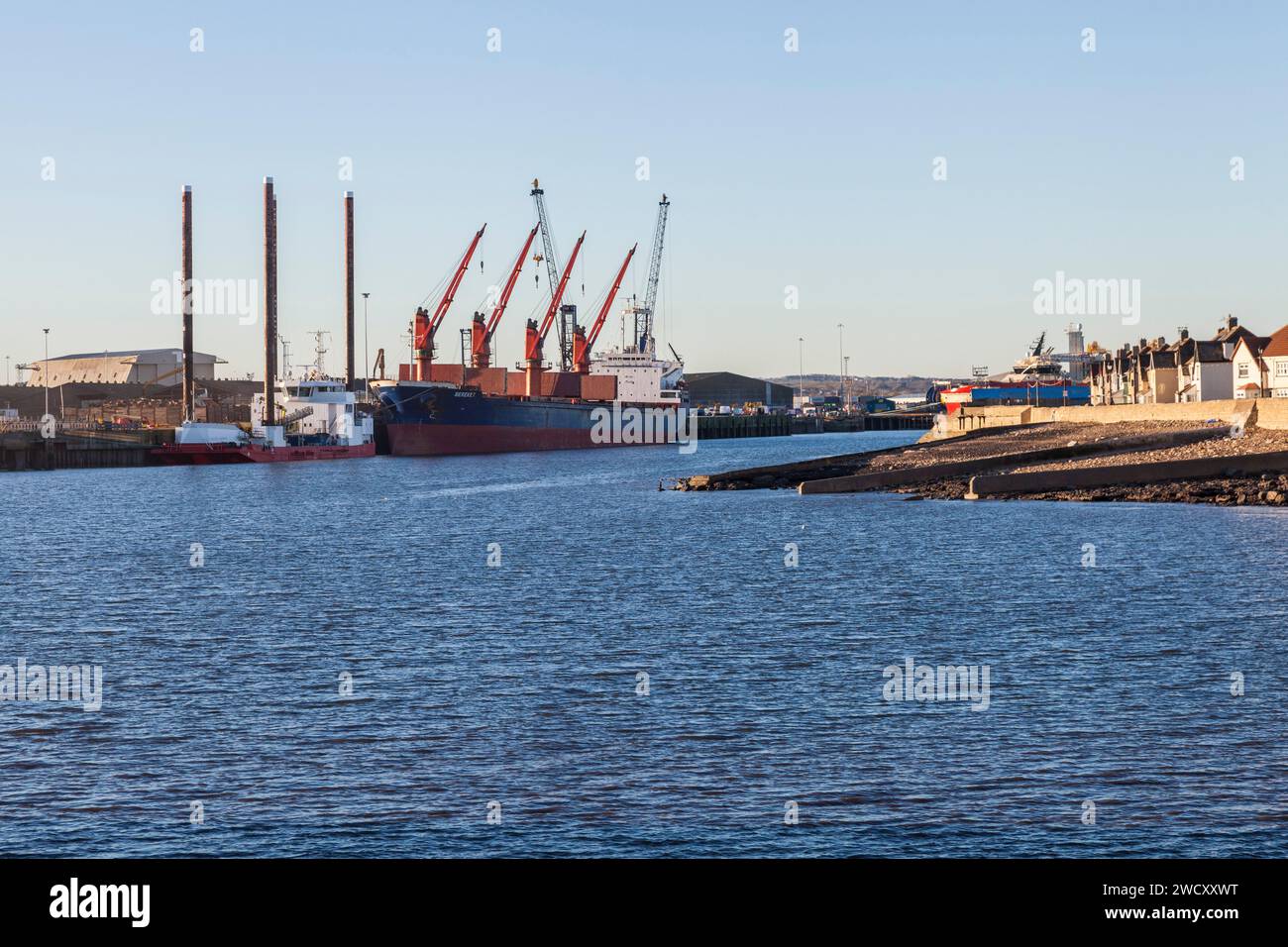 A Ziton owned jack up vessel in the port at Hartlepool,England,UK. Used ...