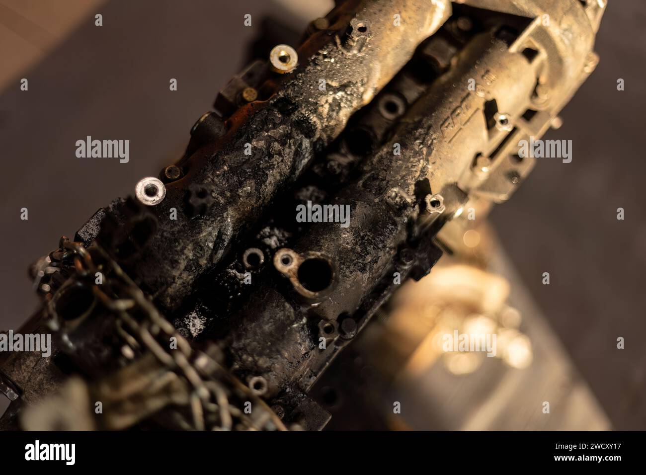 Rome, Italy 17 january 2024: Detailed photo of a corroded, dismantled ...