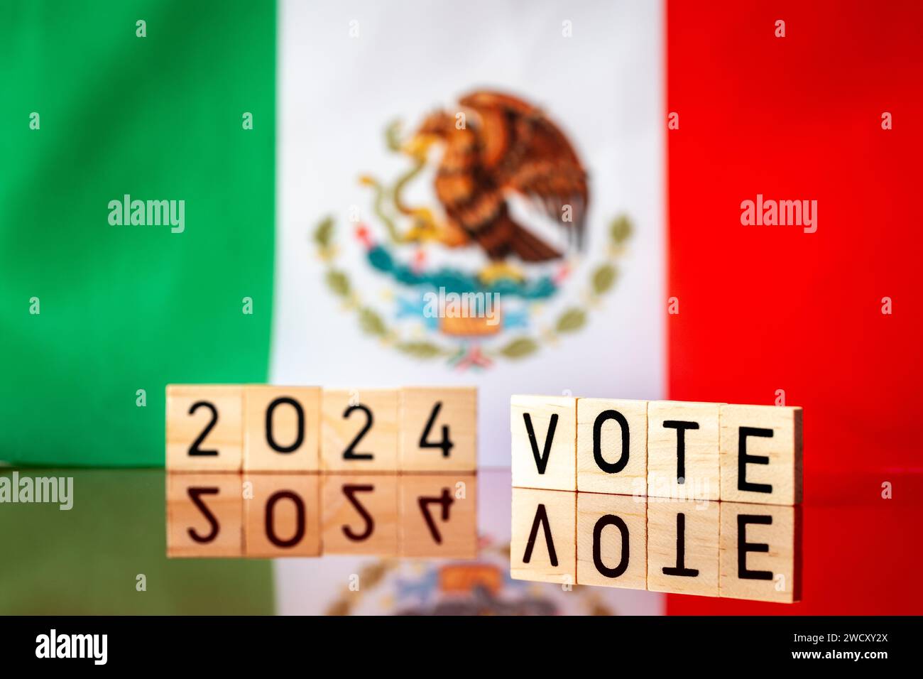 Mexico word VOTE 2024. Concept of voting in 2024 in Mexico Stock Photo ...