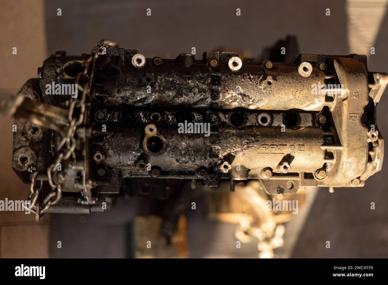 Rome, Italy 17 january 2024: Detailed photo of a corroded, dismantled ...