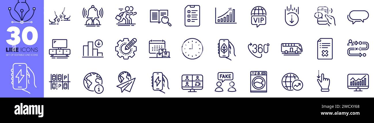 Tv stand, Washing machine and Delivery calendar line icons pack. For ...