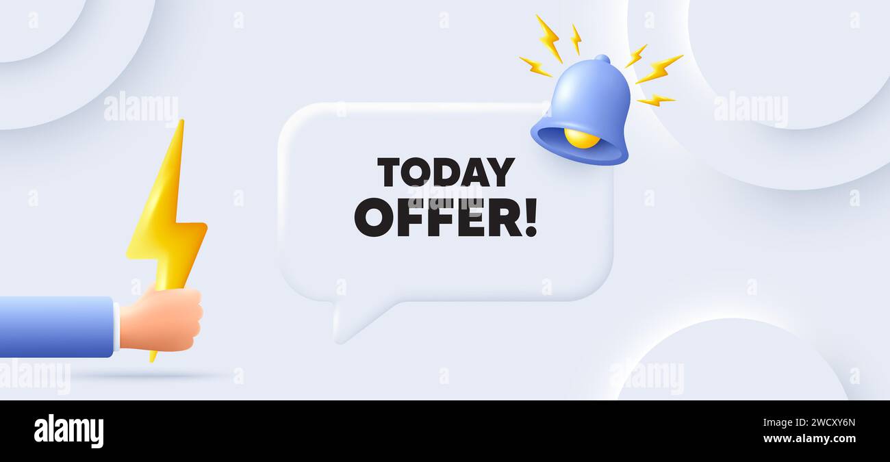 Today offer symbol. Special sale price sign. Neumorphic background ...
