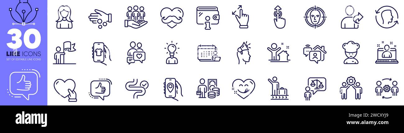 Donation money, Engineering team and Refer friend line icons pack. For web app. Vector Stock ...