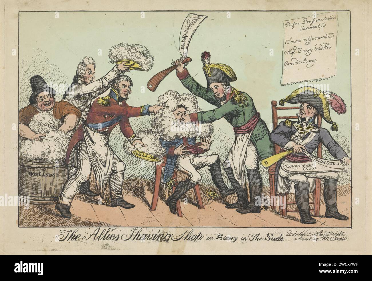 Napoleon is shaved, 1813, Anonymous, 1813 print Bartlepent on Napoleon ...