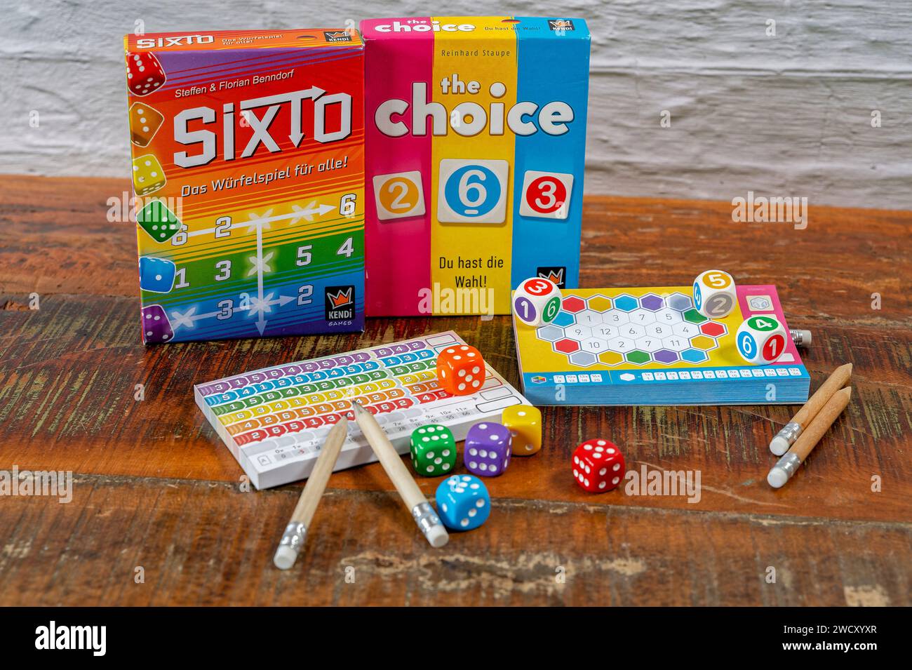 Berlin, Germany - January 16, 2024: Various packs of parlor games with ...