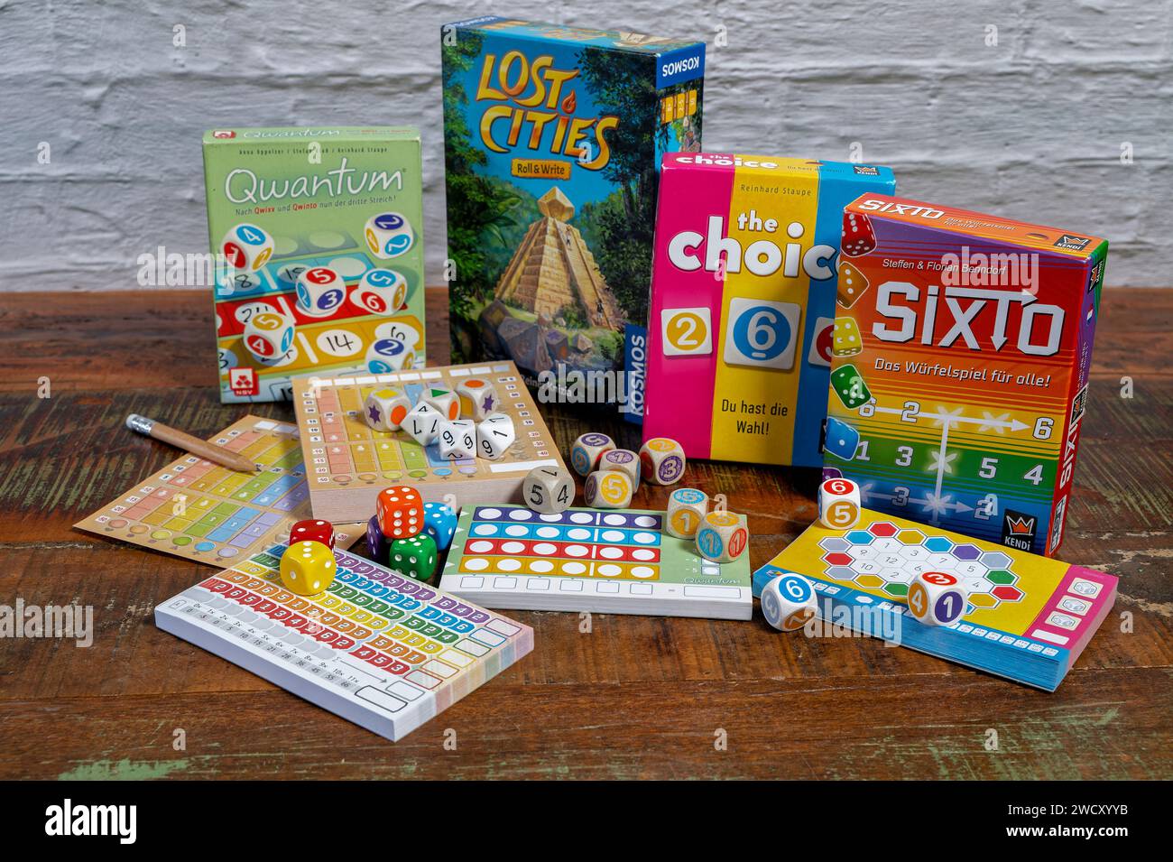 Berlin, Germany - January 16, 2024: Various packs of parlor games with ...