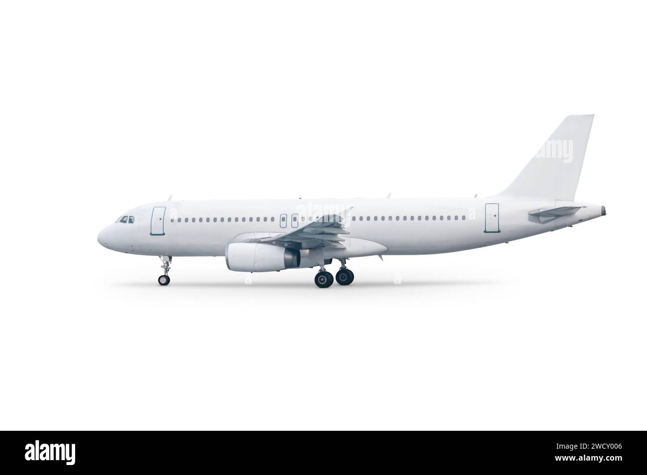 Modern passenger jetliner isolated on white background Stock Photo - Alamy