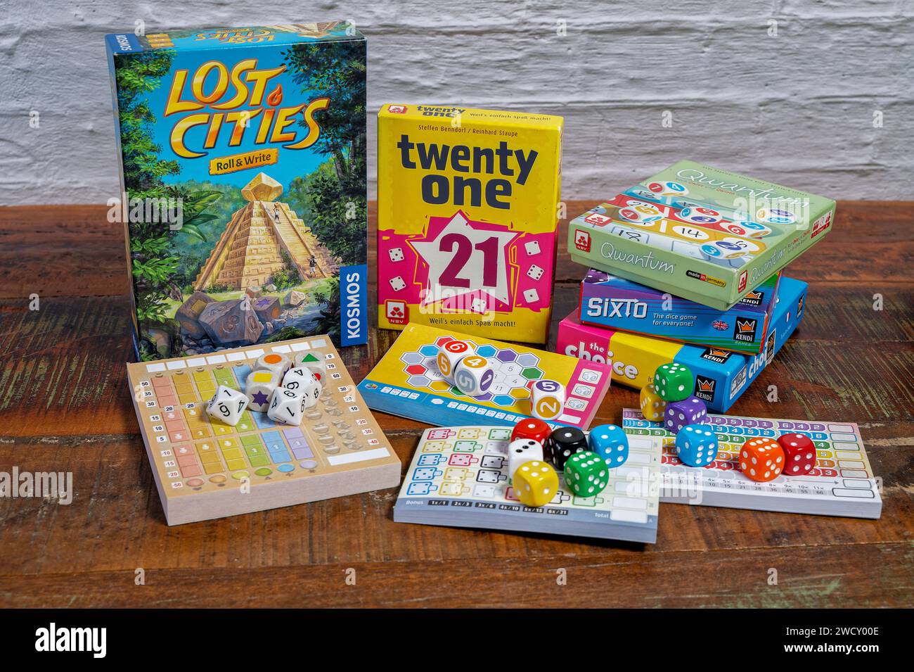 Berlin, Germany - January 16, 2024: Various packs of parlor games with ...