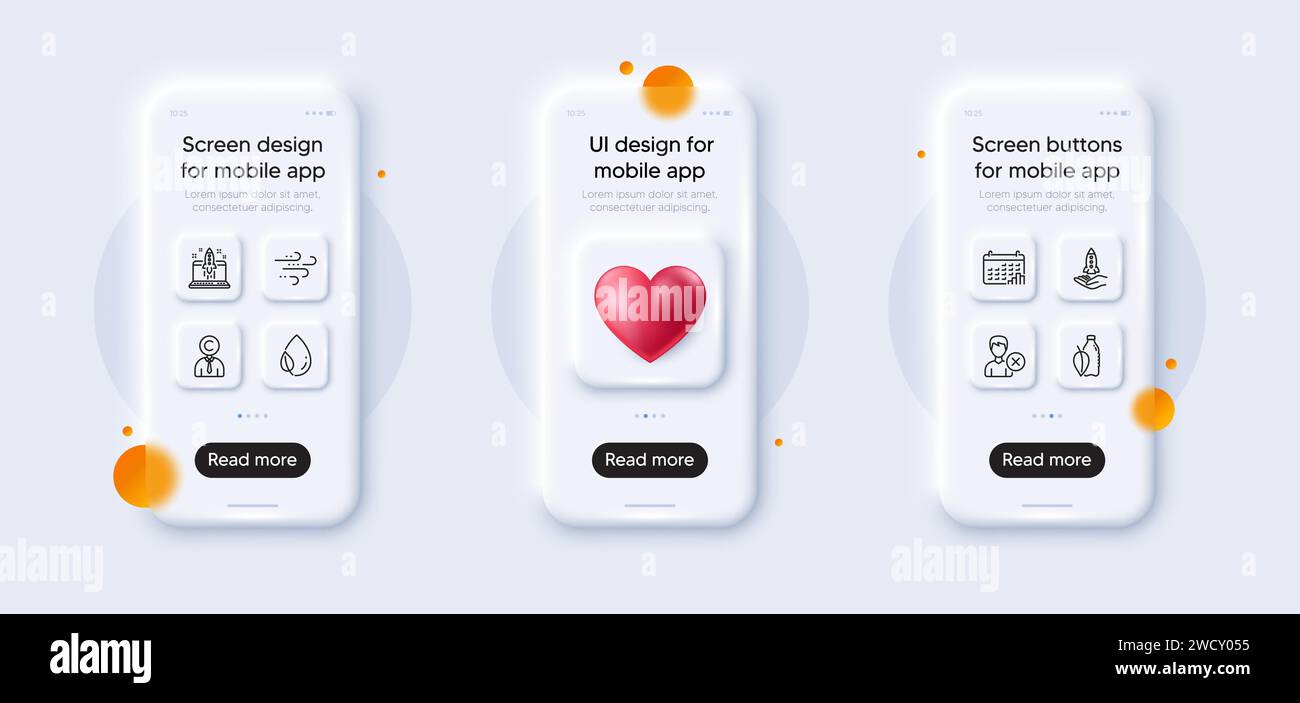 Remove account, Start business and Copyrighter line icons pack. For web ...