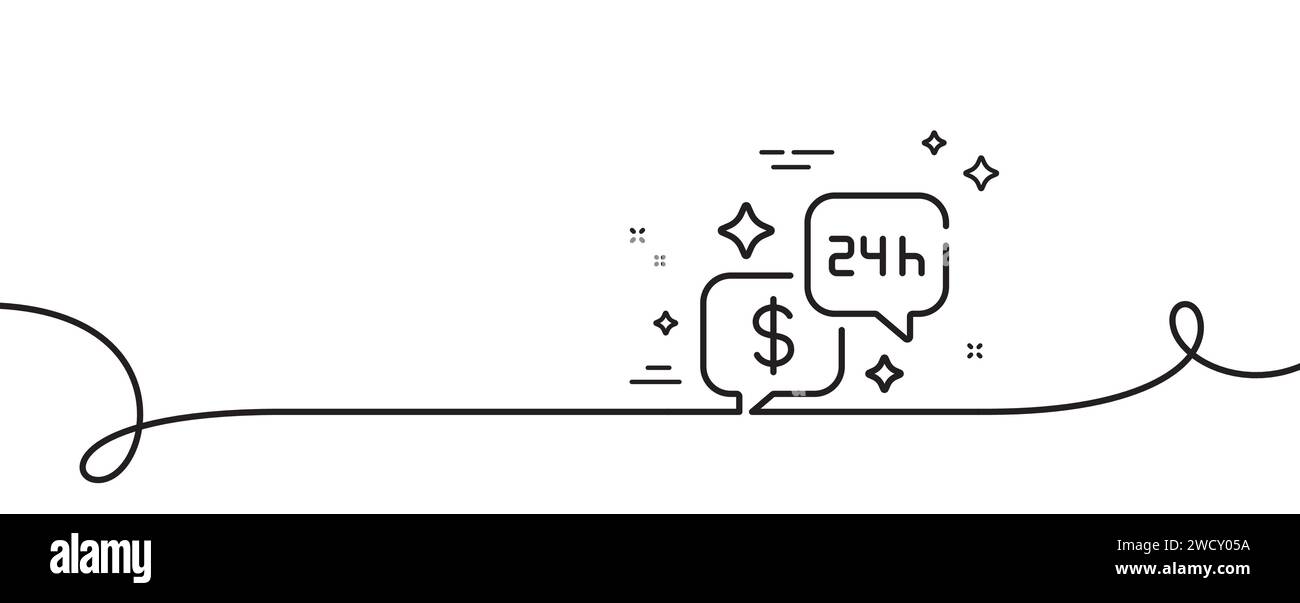 Consulting line icon. Bank support sign. Continuous line with curl. Vector Stock Vector Image ...