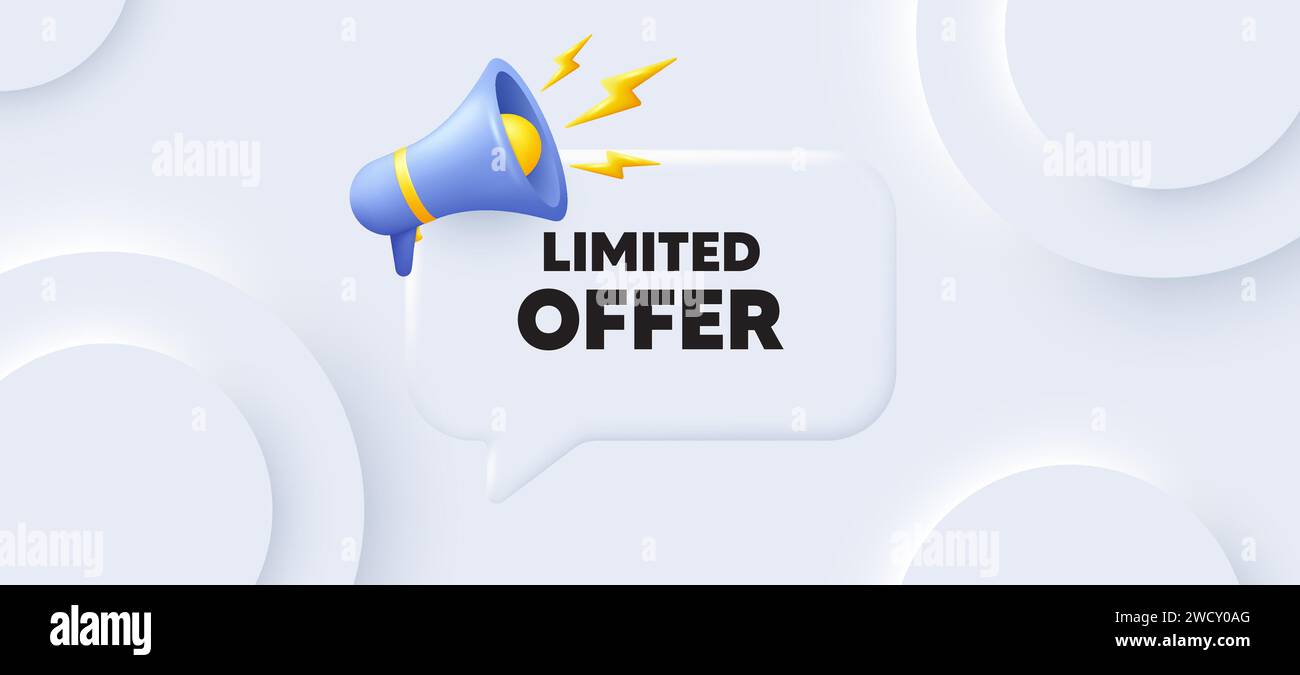 Limited offer symbol. Special promo sign. Neumorphic background. Vector ...