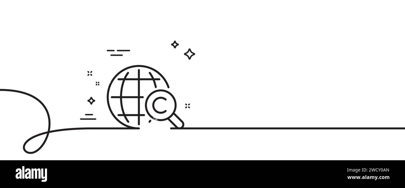 International Copyright line icon. Copywriting. Continuous line with ...
