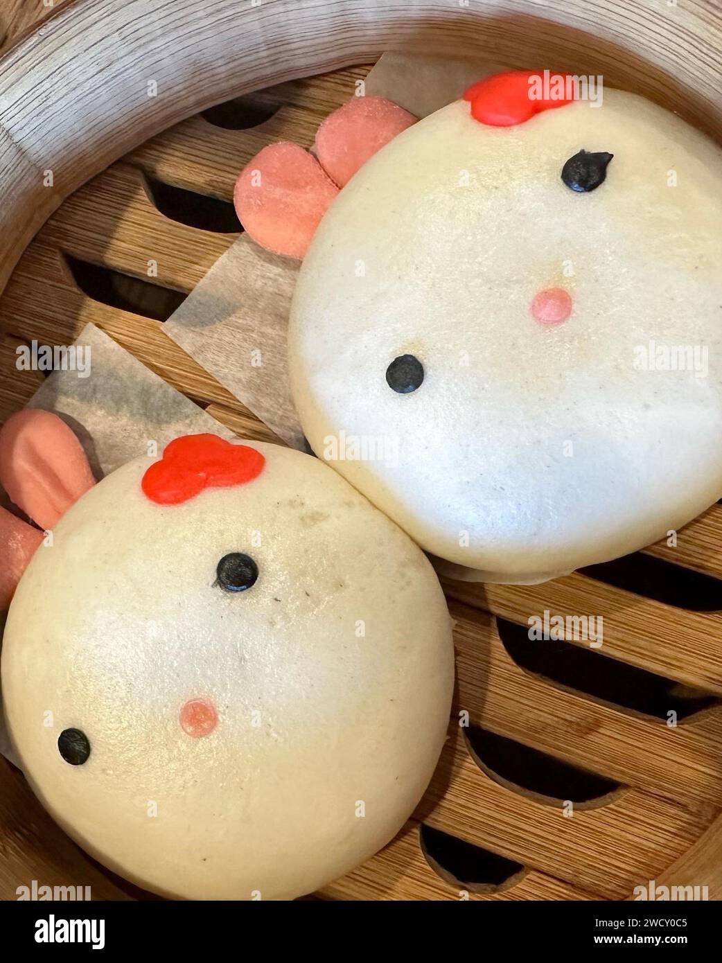 Chinese bao buns shaped as adorable bunnies Stock Photo - Alamy