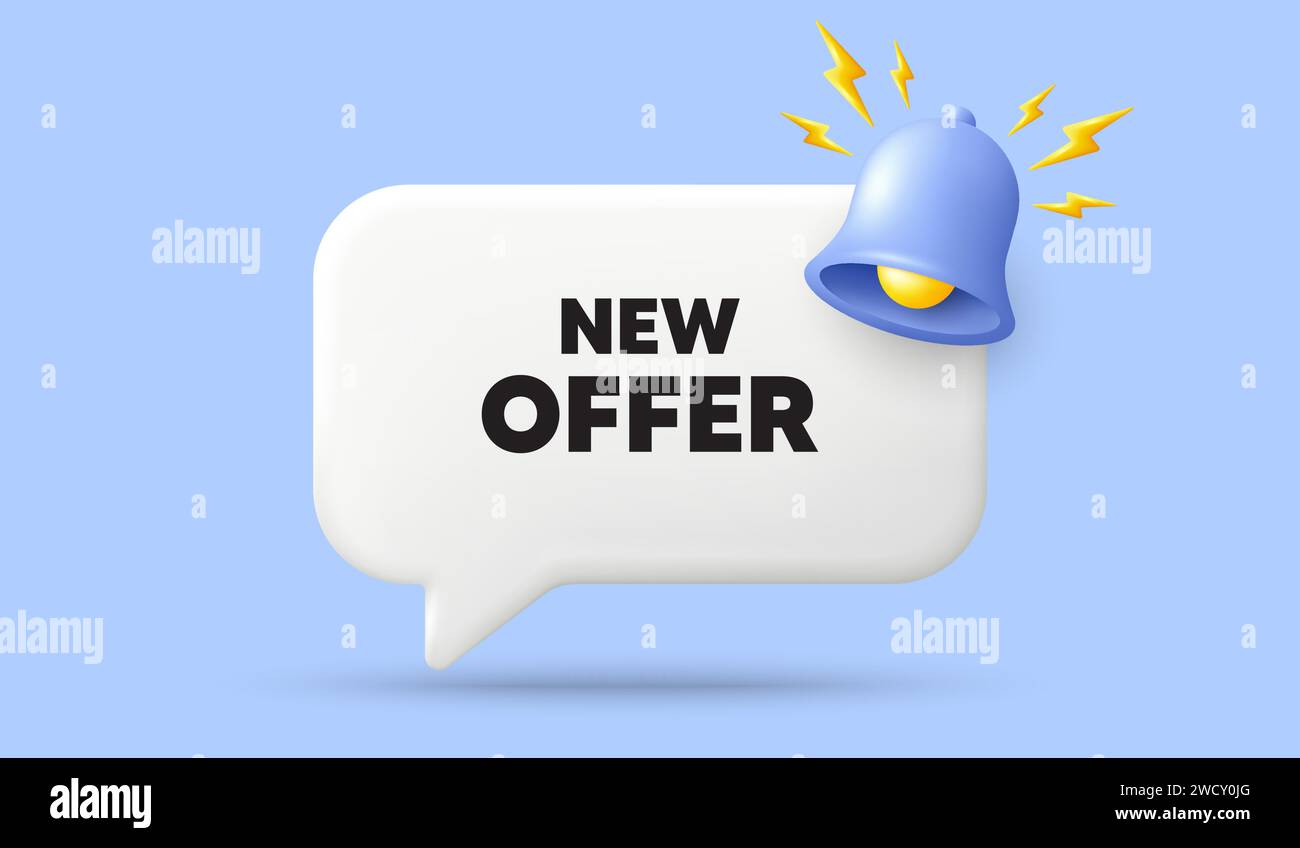 New offer tag. Special price sign. 3d speech bubble banner. Vector ...