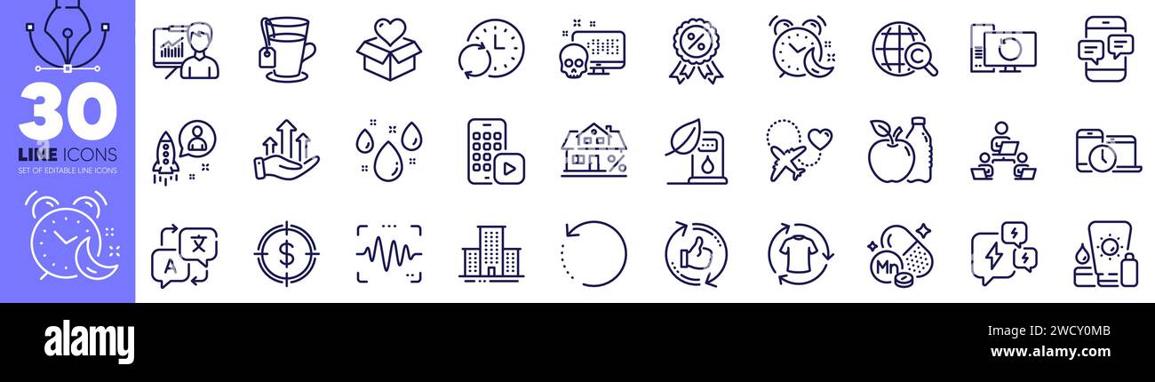 University campus, Rainy weather and Cyber attack line icons pack. For web app. Vector Stock ...