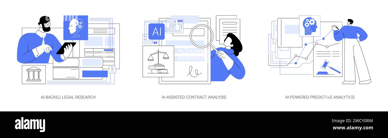 AI in Legal Services abstract concept vector illustrations Stock Vector ...