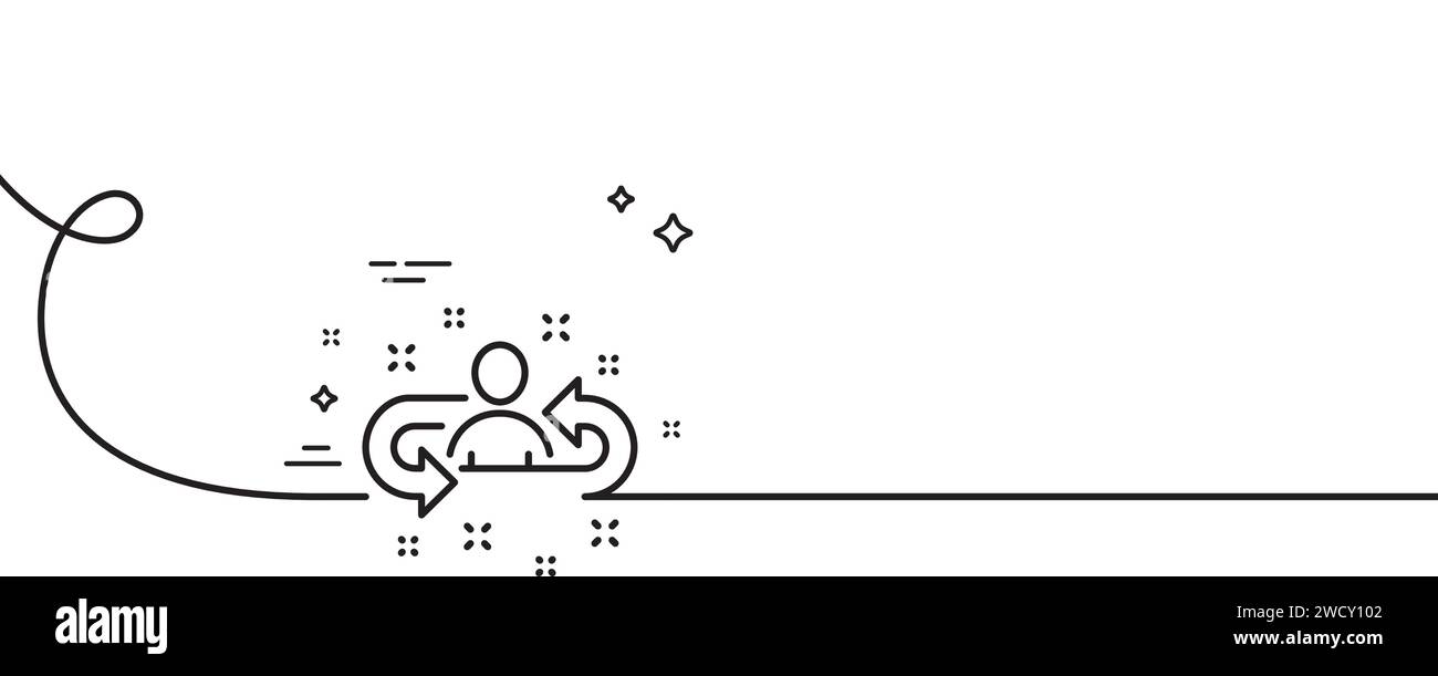 Recruitment line icon. Business management sign. Continuous line with curl. Vector Stock Vector ...