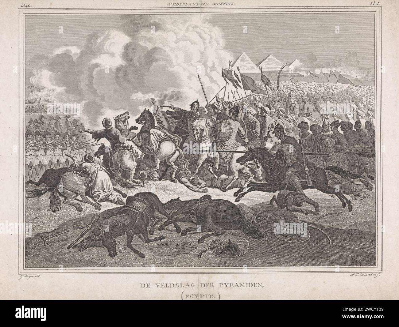 Battle of the Pyramids, Abraham Lion Zeelander, After Johannes Steyn ...
