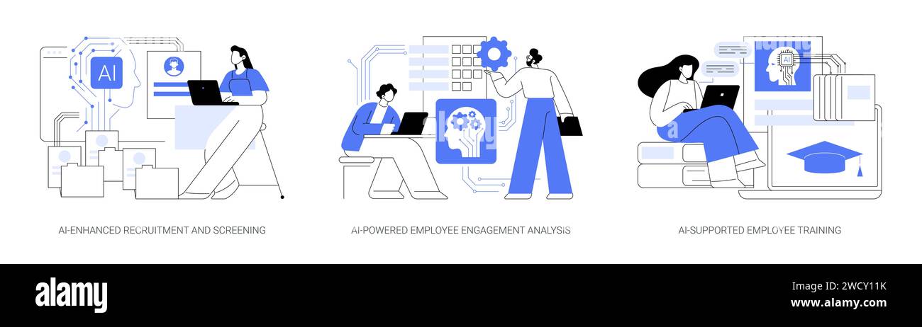 AI in Human Resources abstract concept vector illustrations Stock ...