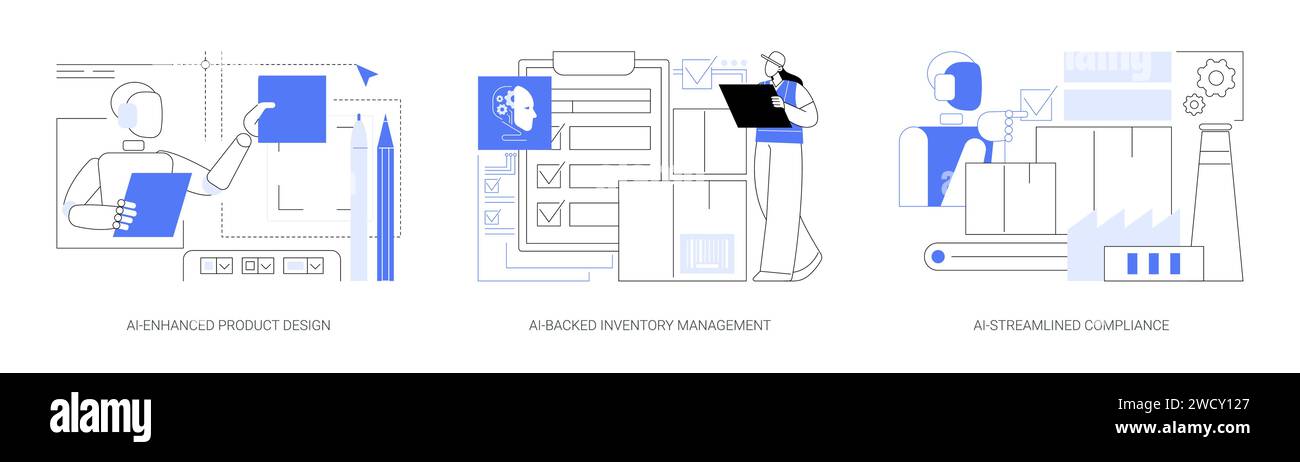 AI Technology in Manufacturing abstract concept vector illustrations ...
