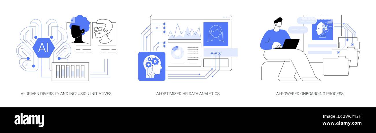 AI use in Human Resources abstract concept vector illustrations Stock ...
