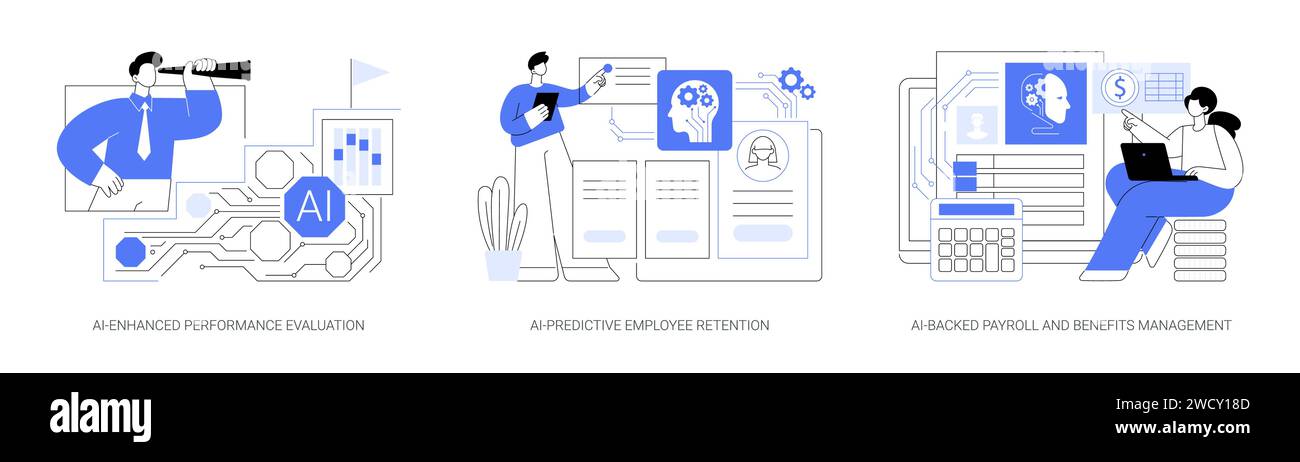 Artificial intelligence in HR abstract concept vector illustrations ... Artificial intelligence in HR abstract concept vector illustrations ...