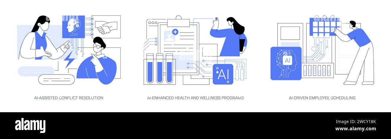 Artificial Intelligence in Human Resources abstract concept vector ...