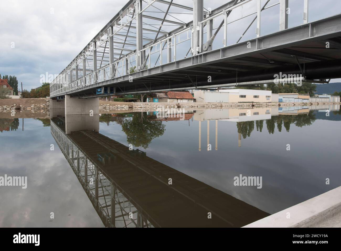 iron bridge in truss construction for traffic and transport purposes ...