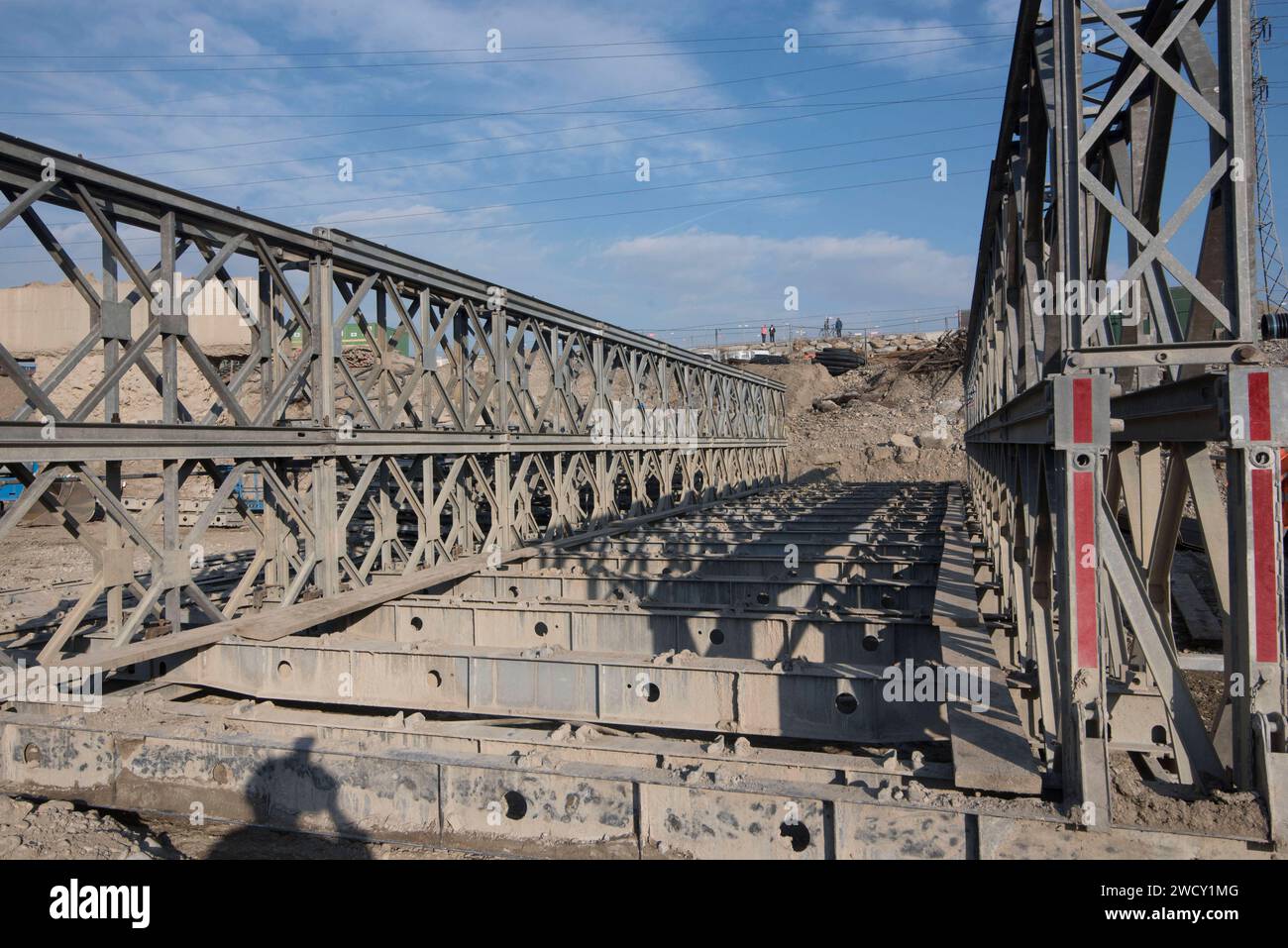iron bridge in truss construction for traffic and transport purposes ...