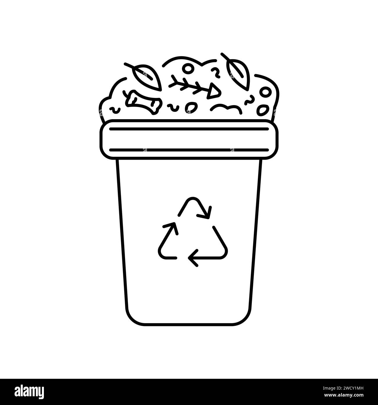 Compost barrel color line icon. Composting. Vector isolated element ... Compost barrel color line icon. Composting. Vector isolated element ...