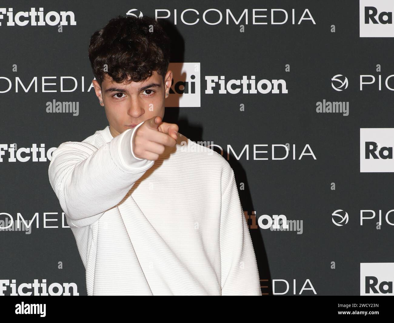 Naples, Italy. 17th Jan, 2024. Naples, Rai center, photocall for the TV ...