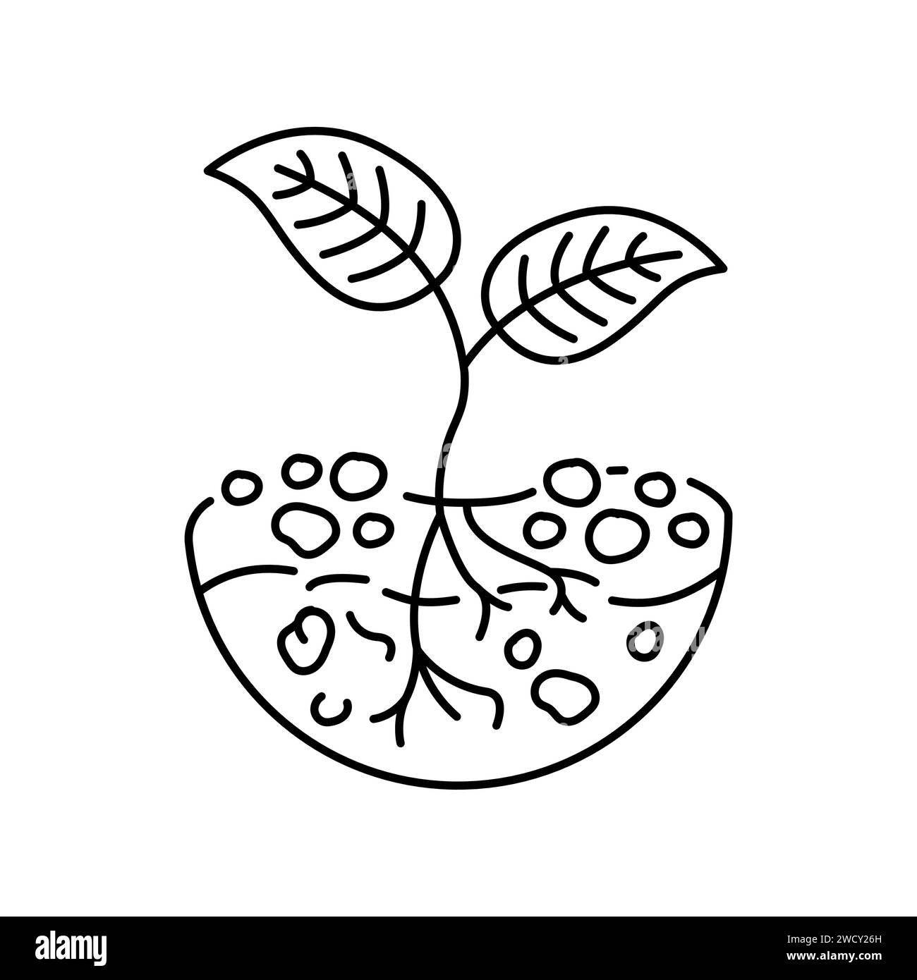 Mineral fertilizer color line icon. Composting. Vector isolated element ...