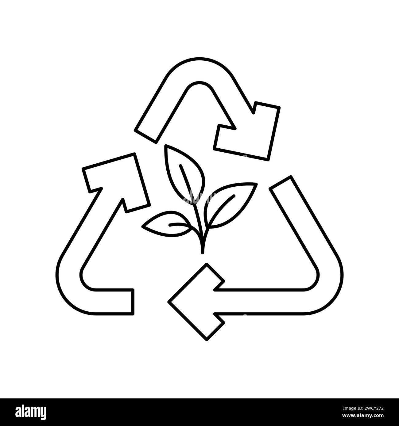 Organic recycle color line icon. Composting. Vector isolated element ...