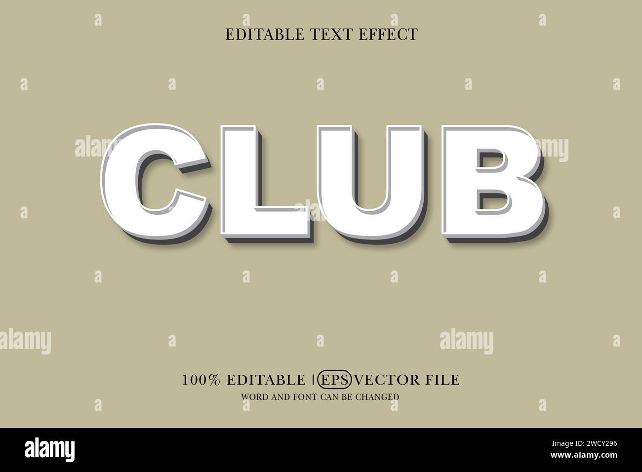 Club theme style with editable text style effect Stock Vector Image ...